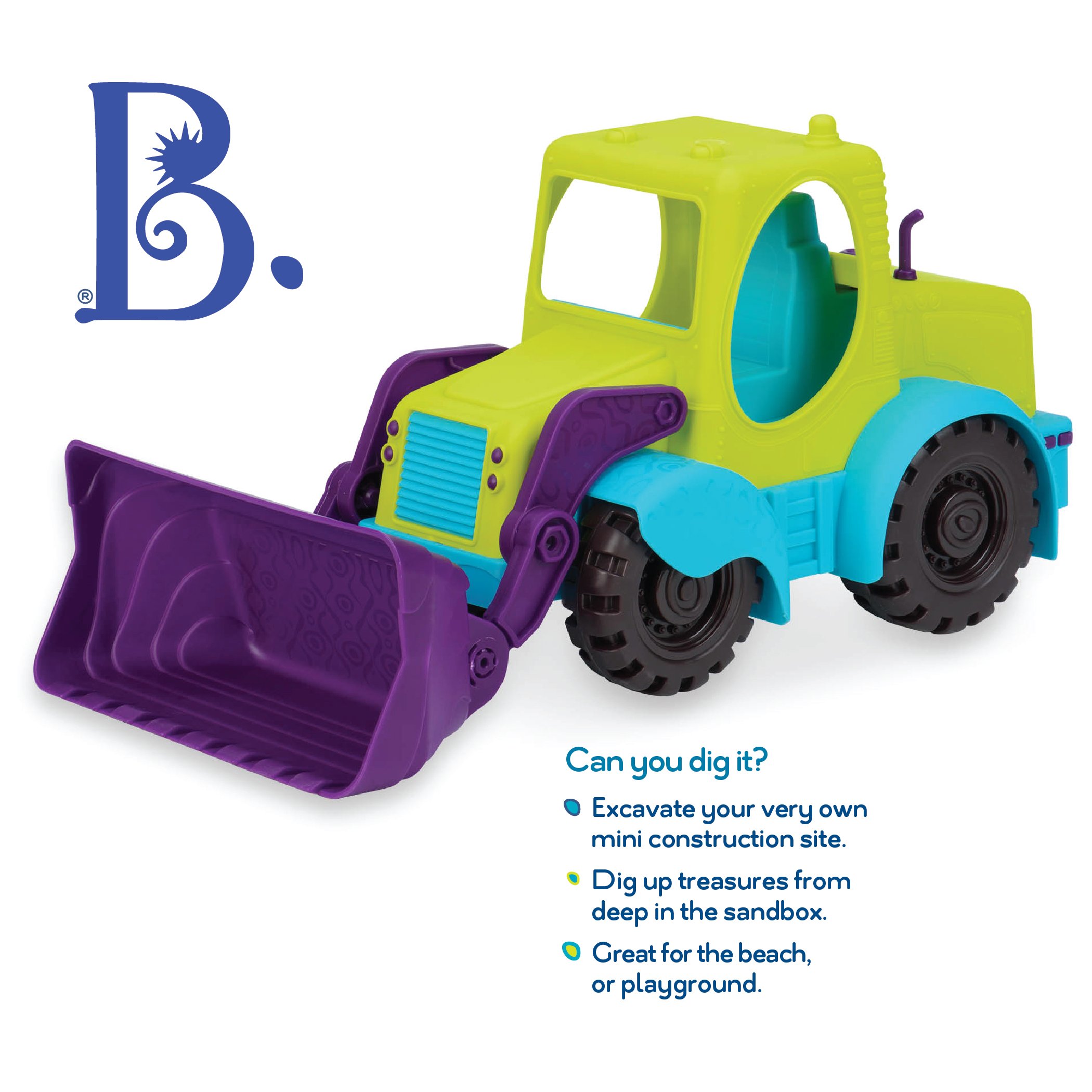 B. toys- 18” Sand Truck- Water Play- Excavator Toy Truck for Toddlers - Loadie Loader 18 months + Beach Toys/Sand Toys