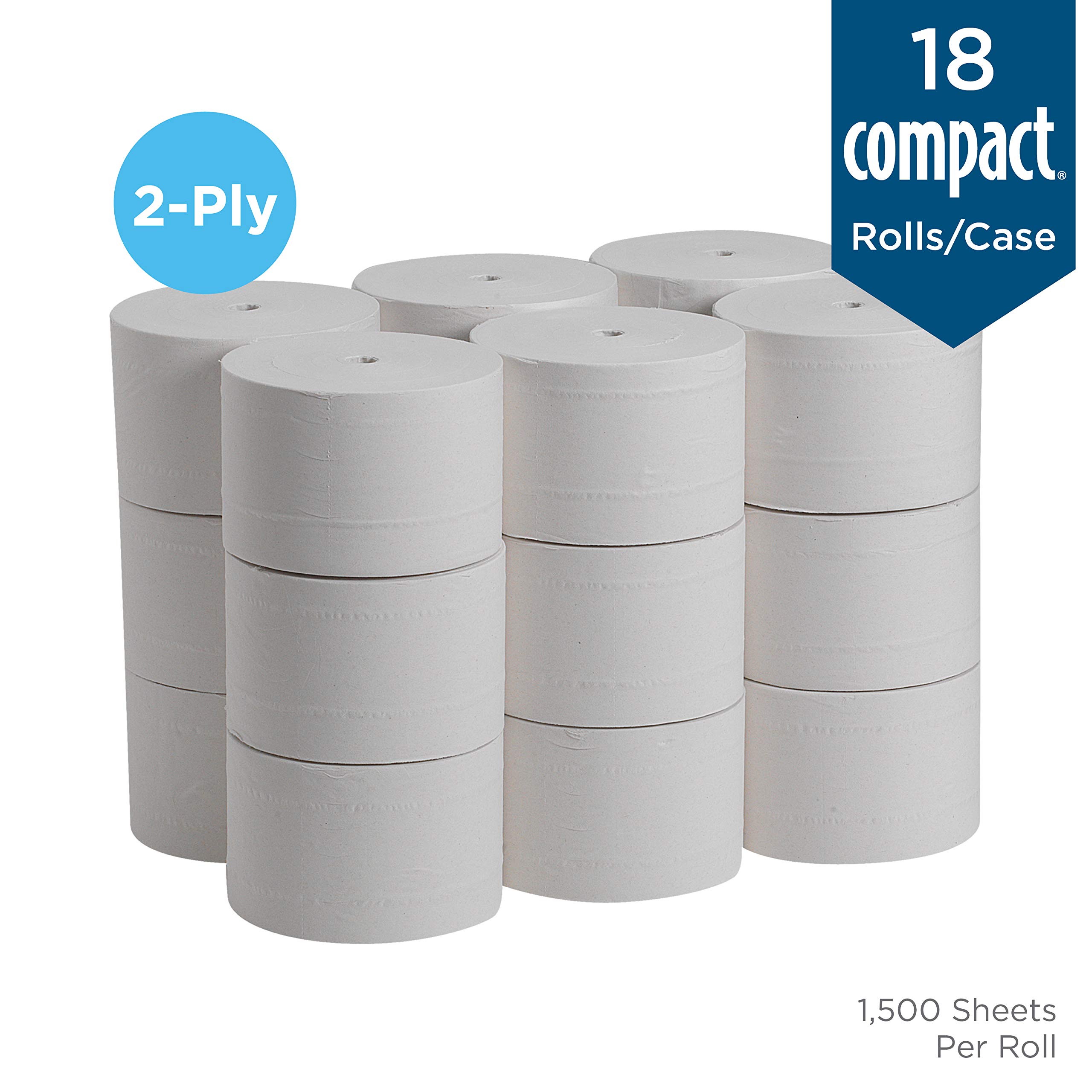 COMPACT® CORELESS 2-PLY RECYCLED TOILET PAPER BY GP PRO (GEORGIA-PACIFIC), 18 ROLLS PER PACKAGE