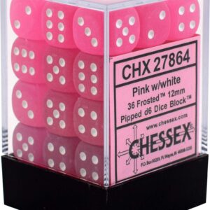 Chessex Manufacturing 27864 d6Cube12mmFR PKwh 36 by Chessex Dice