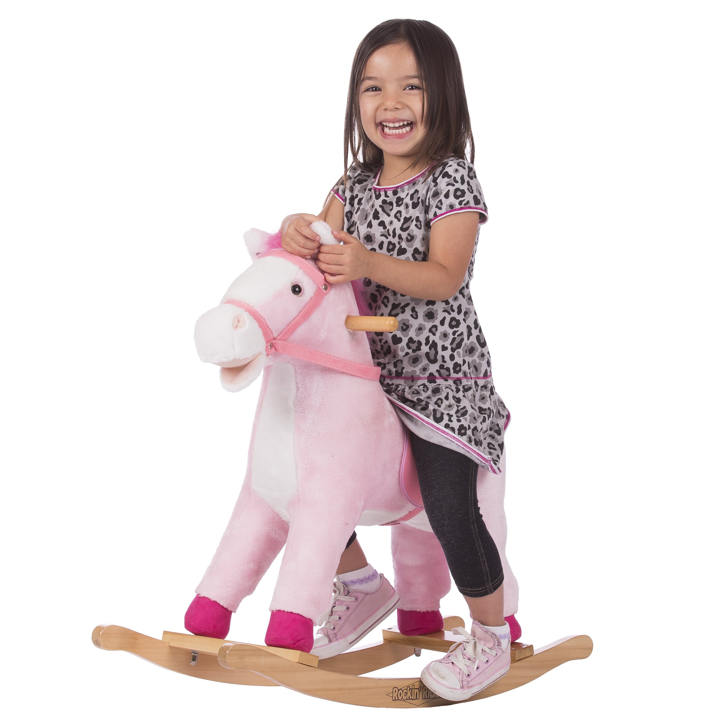 Rockin' Rider Dazzle Rocking Horse Ride On, Pink, Large