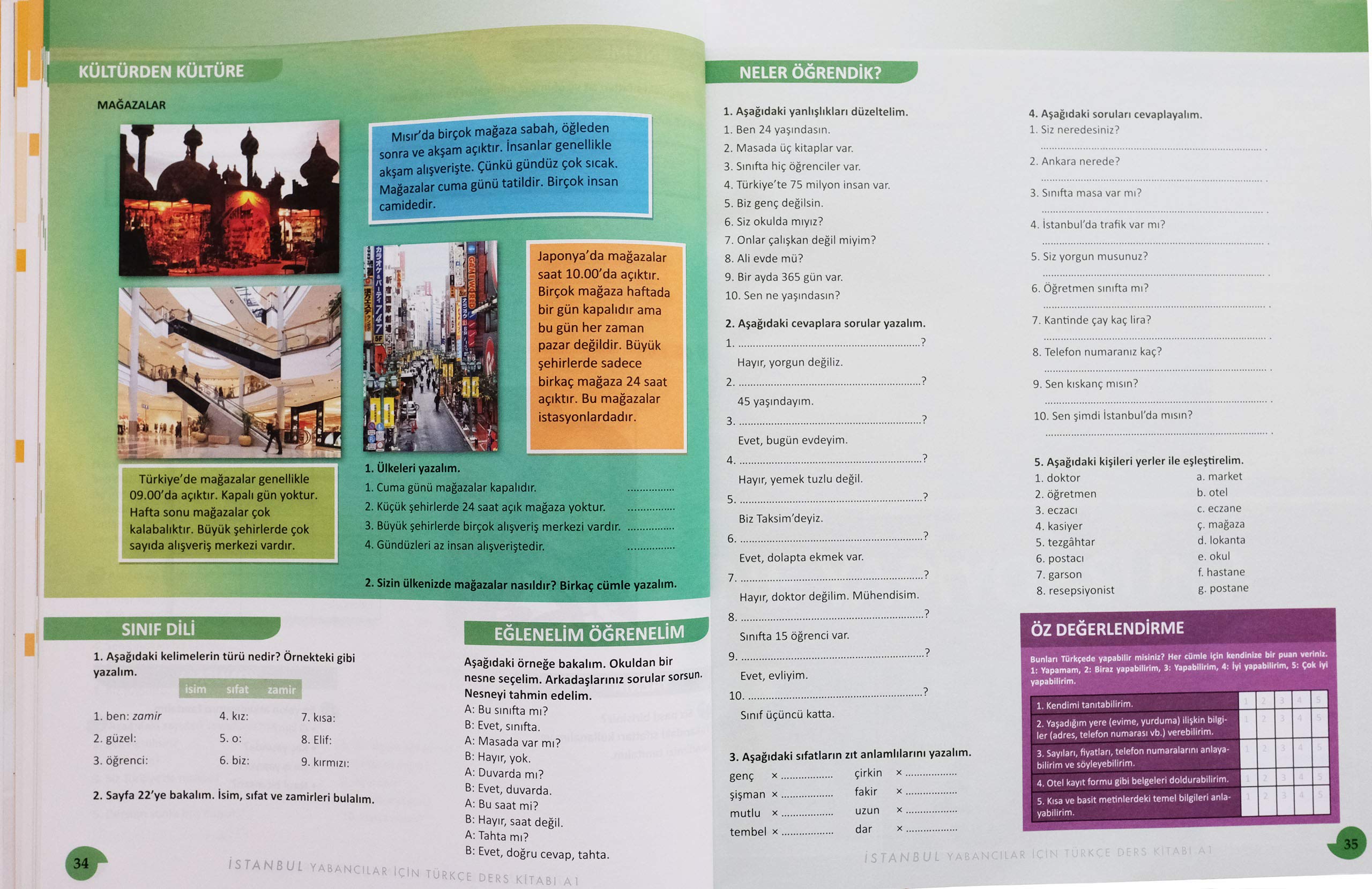 Istanbul A1 Turkish Language Course Book Set Beginner Level with Workbook