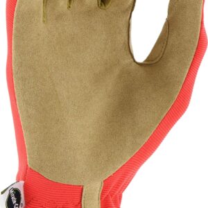 Miracle-Gro MG86201 Synthetic Leather Palm Gloves – [Orange, Medium/Large], Touchscreen Compatible