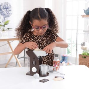 KidKraft Children's Espresso Coffee Set - Role Play Toys for The Kitchen, Play Kitchen Accessories, Gift for Ages 3+