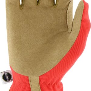 Miracle-Gro MG86201 Synthetic Leather Palm Gloves – [Orange, Medium/Large], Touchscreen Compatible