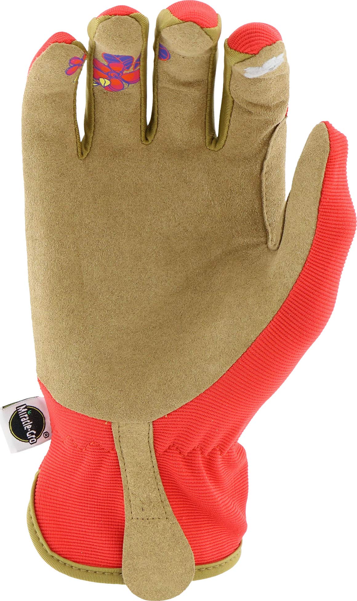 Miracle-Gro MG86201 Synthetic Leather Palm Gloves – [Orange, Medium/Large], Touchscreen Compatible