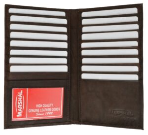 marshal wallet womens leather long credit card organizational wallet (brown)