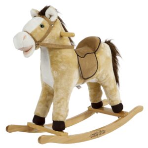 rockin' rider derby rocking horse ride on beige, large