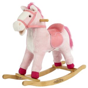 rockin' rider dazzle rocking horse ride on, pink, large