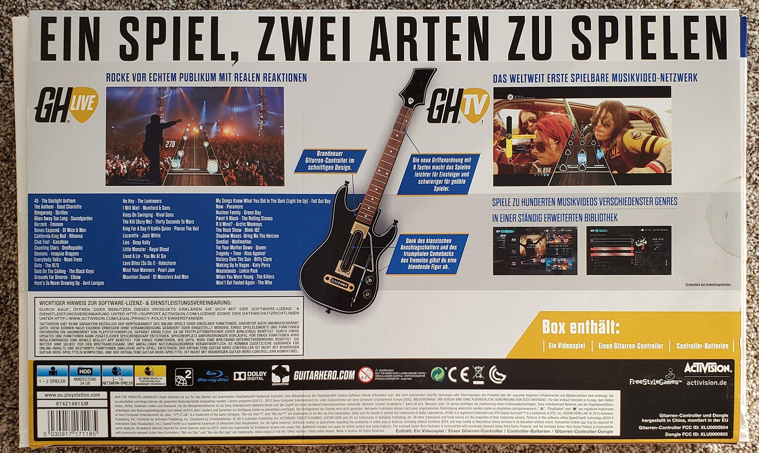 Guitar Hero Live for PS4 - English Game/German Box Cover