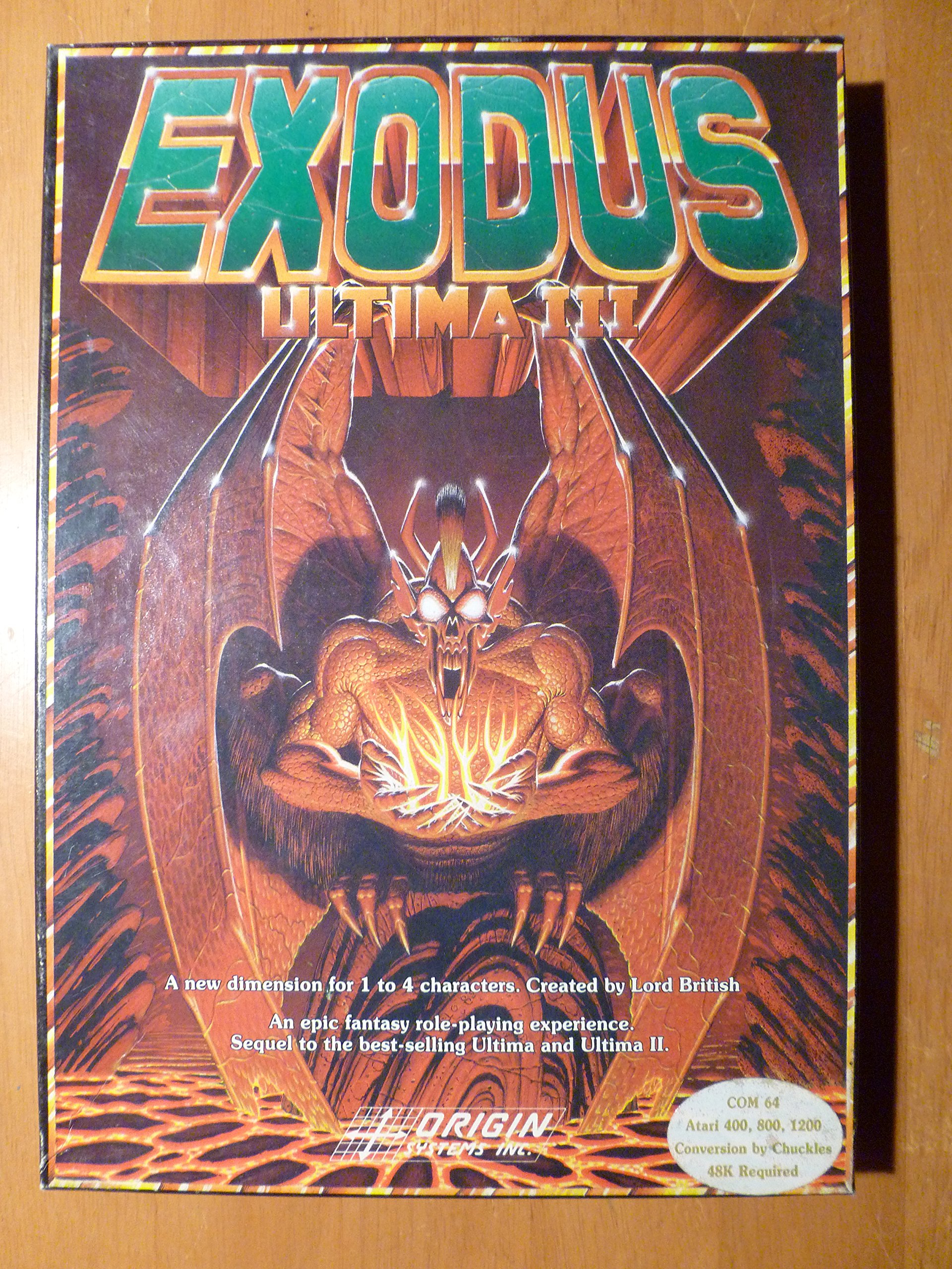 Ultima III: Exodus - Commodore 64, Atari 400, 800, 1200 (PC, 1983)