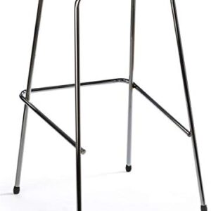 Displays2go Set of 4 - Modern Bar Stools with Clear Acrylic Seat, Backless, Stackable, Polished Chrome Legs