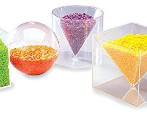 hand2mind Plastic Fillable 3D Shapes, Clear Geometric Solids for Measuring Volume (Set of 6)