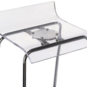 Displays2go Set of 4 - Modern Bar Stools with Clear Acrylic Seat, Backless, Stackable, Polished Chrome Legs