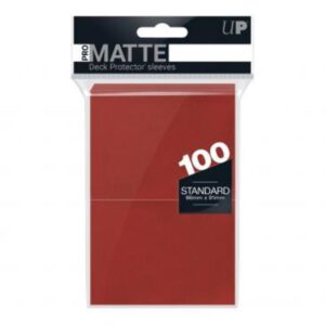 ultra pro 84516 standard pro matte card sleeves 100 pack-red