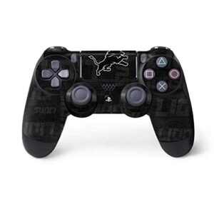 skinit decal gaming skin compatible with ps4 controller - officially licensed nfl detroit lions black & white design