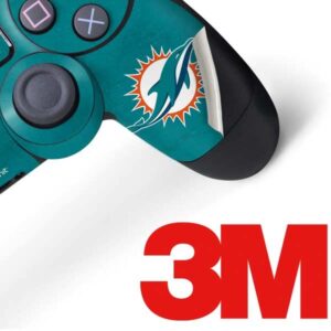 Skinit Decal Gaming Skin Compatible with PS4 Controller - Officially Licensed NFL Miami Dolphins Distressed- Aqua Design