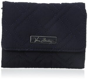 vera bradley women's microfiber petite trifold wallet, classic navy, one size