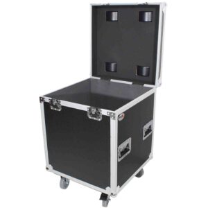 prox xs-utl4 ata utility flight travel heavy-duty storage road case with 4" in casters – 22.5"x22.5"x25" exterior