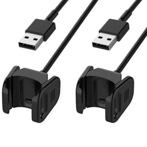 charger for fitbit charge 3, fitbit charge 4, replacement usb charging cable clip cord for fitbit charge 3/4 (2-pack, 3.3ft)