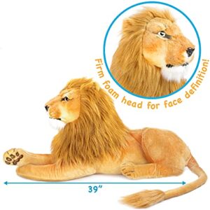 TigerHart Lasodo The Lion - 39 Inch (Tail Measurement Not Included) Big Stuffed Animal Plush Cat