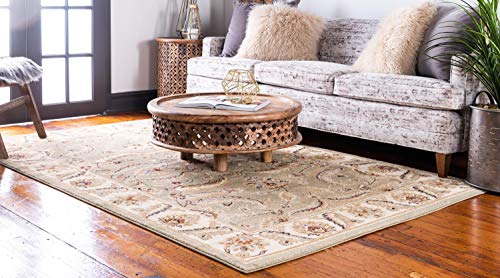 Unique Loom Voyage Collection Traditional Oriental Classic Intricate Floral Design Area Rug, 9 ft 12 ft, Light Green/Ivory