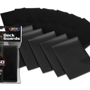 BCW Deck Guard - Double Matte Black Card Sleeves | Acid-Free, Archival-Safe, No PVC | Anti-Glare Matte Finish | Fits Standard 2½" x 3½" Game Cards | Durable Deck Protector Sleeves | 300 Ct