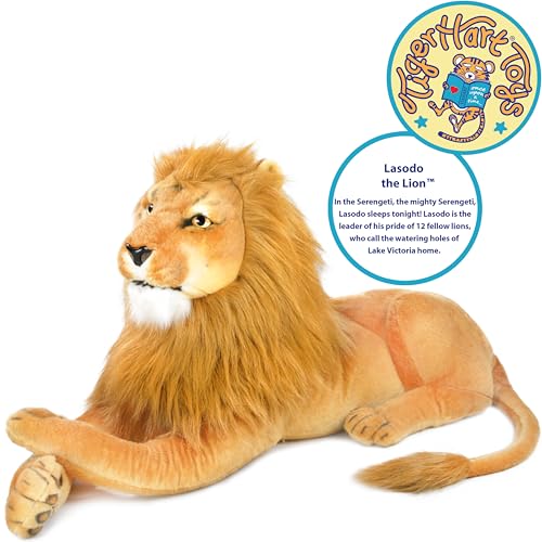 TigerHart Lasodo The Lion - 39 Inch (Tail Measurement Not Included) Big Stuffed Animal Plush Cat