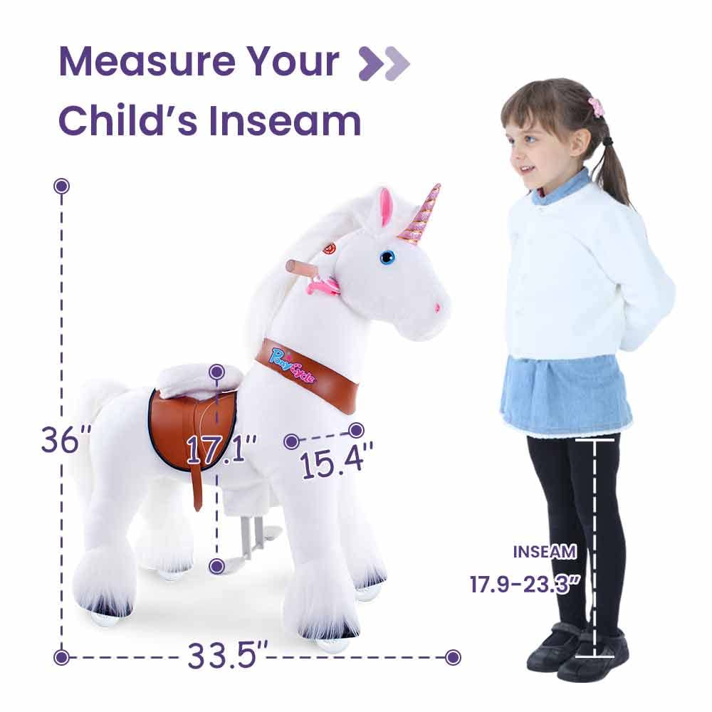 Vroom Rider X Ponycycle Ride-On Unicorn for 4-9 Years Old - Medium