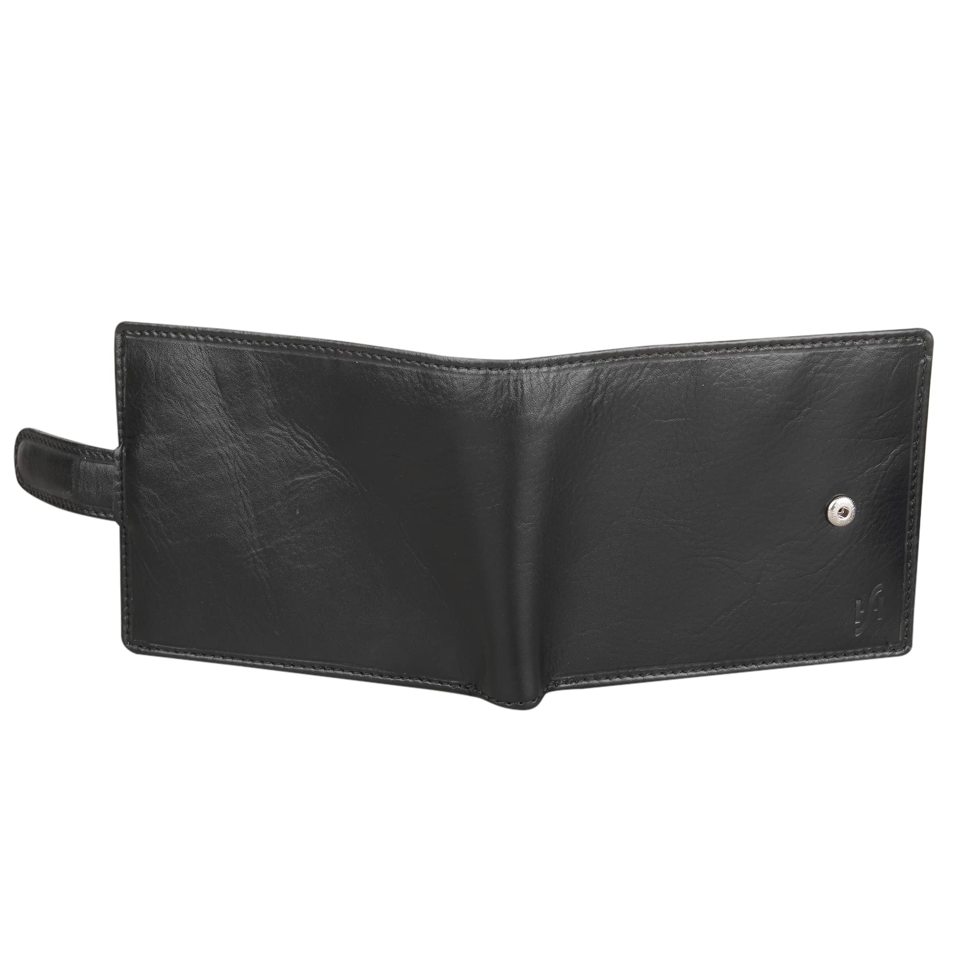 RAS WALLETS Men's Modern, Black, 12cm x 9.5cm