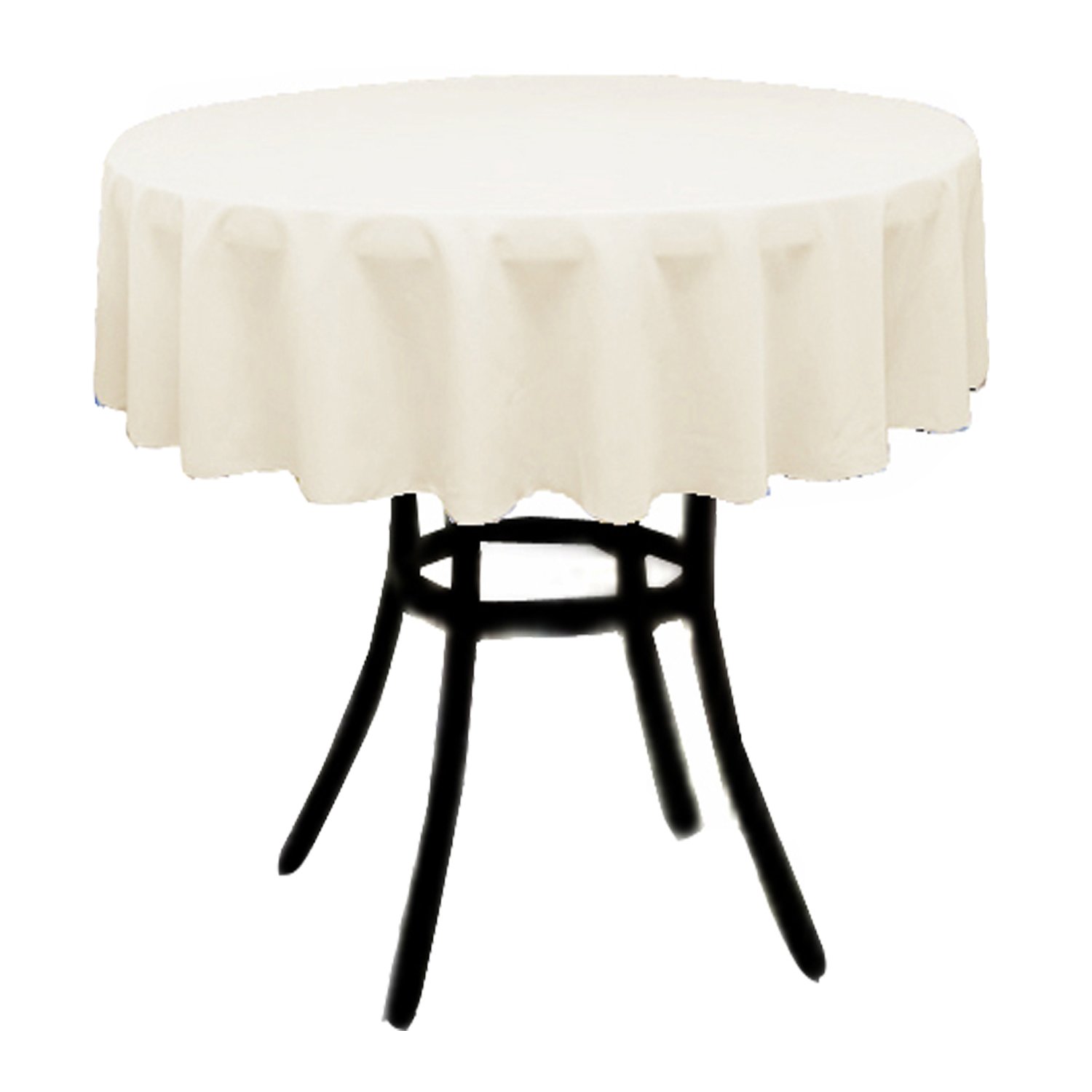 New Creations Fabric & Foam Inc, Tablecloth for 24" Round Coffee Table, 36" Round Tablecloth With 6" Drop, Ivory