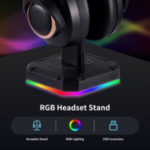 Headphone Stand with RGB Lights,Desktop Gaming Headset Holder for Most Headphone Controller