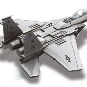 Top Race Interlocking Building F15 Fighter Jet Airplane Model Toy Kit Blocks Set | 15 x 11.81 x 3.19 inches | Ideal for Ages 3 and Up | Create Your Own Fighter Jet with This Exciting Building Set