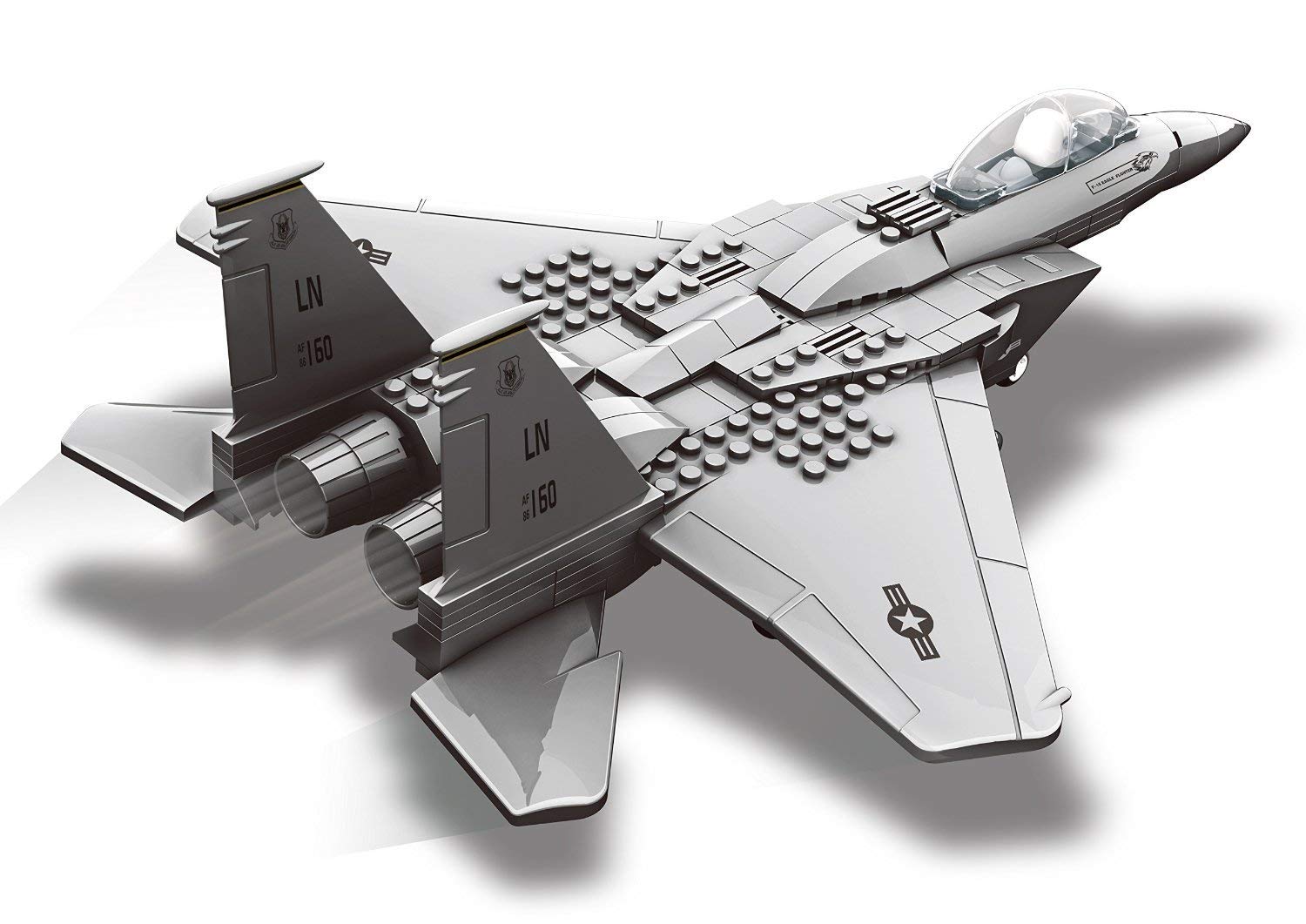 Top Race Interlocking Building F15 Fighter Jet Airplane Model Toy Kit Blocks Set | 15 x 11.81 x 3.19 inches | Ideal for Ages 3 and Up | Create Your Own Fighter Jet with This Exciting Building Set