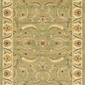 Unique Loom Voyage Collection Traditional Oriental Classic Intricate Floral Design Area Rug, 9 ft 12 ft, Light Green/Ivory