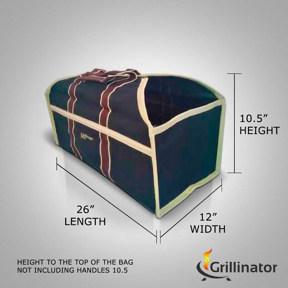 Grillinator Ultimate Firewood Log Carrier: Back Saving Design with Ultra Premium Canvas (Black)