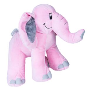 Make Your Own Stuffed Animal Pink Elephant Kit 16"- No Sew - Kit with Cute Backpack!