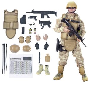 12'' american military soldiers special forces army man action figures play set-digital desert camouflage