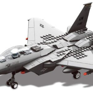 Top Race Interlocking Building F15 Fighter Jet Airplane Model Toy Kit Blocks Set | 15 x 11.81 x 3.19 inches | Ideal for Ages 3 and Up | Create Your Own Fighter Jet with This Exciting Building Set