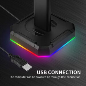 Headphone Stand with RGB Lights,Desktop Gaming Headset Holder for Most Headphone Controller