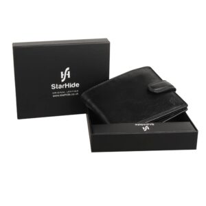 RAS WALLETS Men's Modern, Black, 12cm x 9.5cm