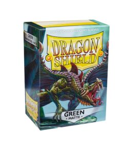 dragon shield matte green 100 protective sleeves