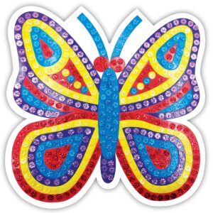 ToyKraftt Toddler Butterfly Art and Craft Kit for 3 to 5 Year Olds, Peel and Stick Pictures, Gifts for Boys Girls - Sequin Pictures Butterflies