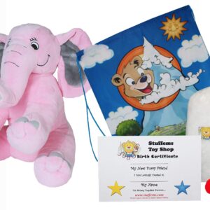 Make Your Own Stuffed Animal Pink Elephant Kit 16"- No Sew - Kit with Cute Backpack!