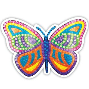 ToyKraftt Toddler Butterfly Art and Craft Kit for 3 to 5 Year Olds, Peel and Stick Pictures, Gifts for Boys Girls - Sequin Pictures Butterflies