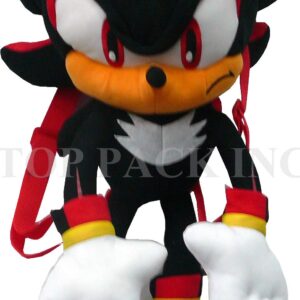 Sonic The Hedgehog Doll Plush Backpack - Shadow Backpack Black (24 Inch)