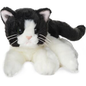 bearington collection domino cat 15 inch black cat stuffed animal - tuxedo cat - stuffed cats that look real