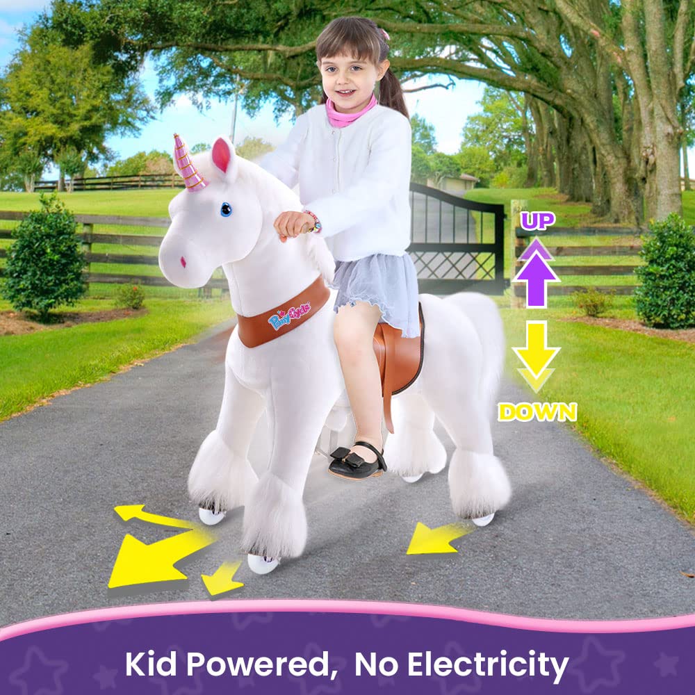 Vroom Rider X Ponycycle Ride-On Unicorn for 4-9 Years Old - Medium