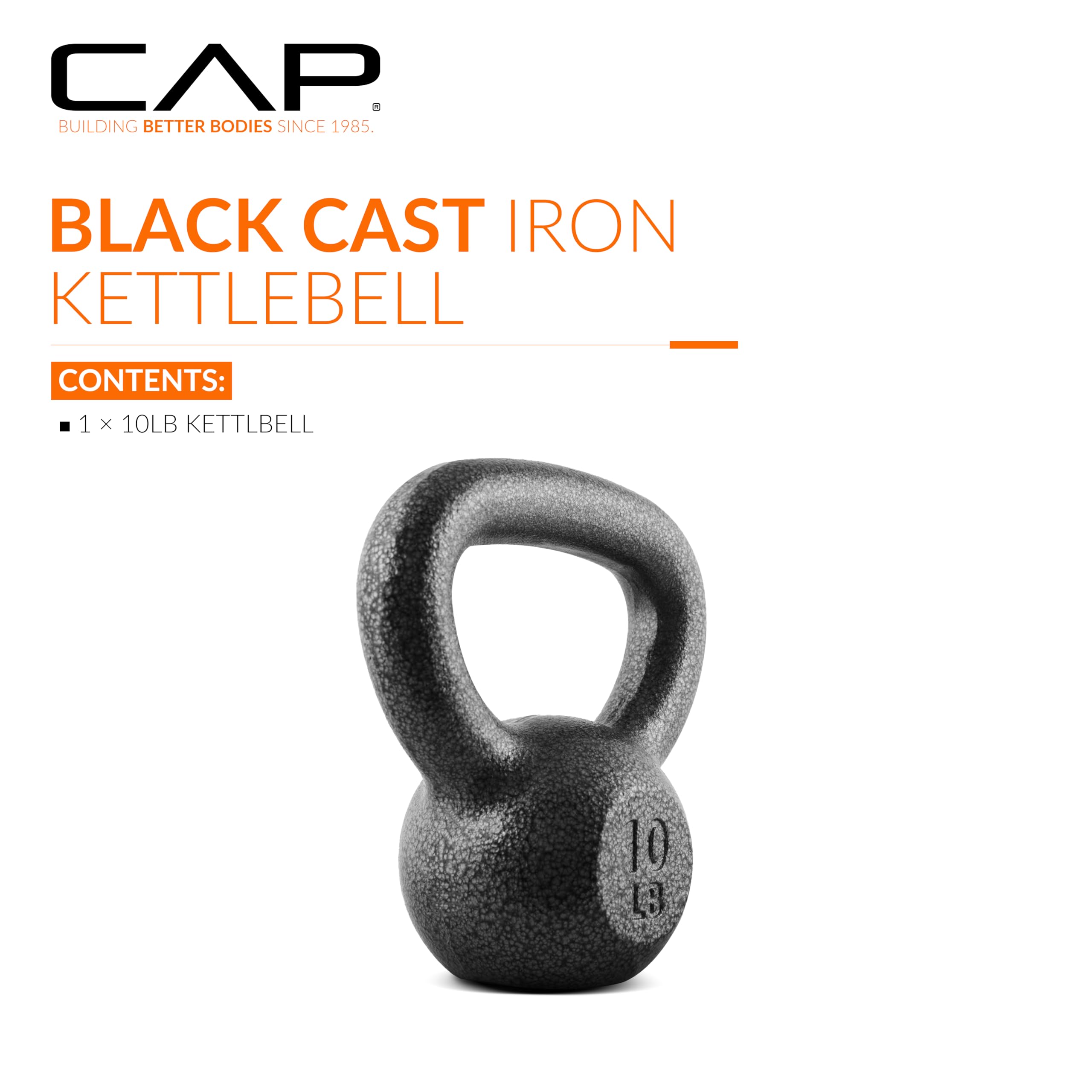 CAP Barbell Black Cast Iron Kettlebell | 30 Pounds