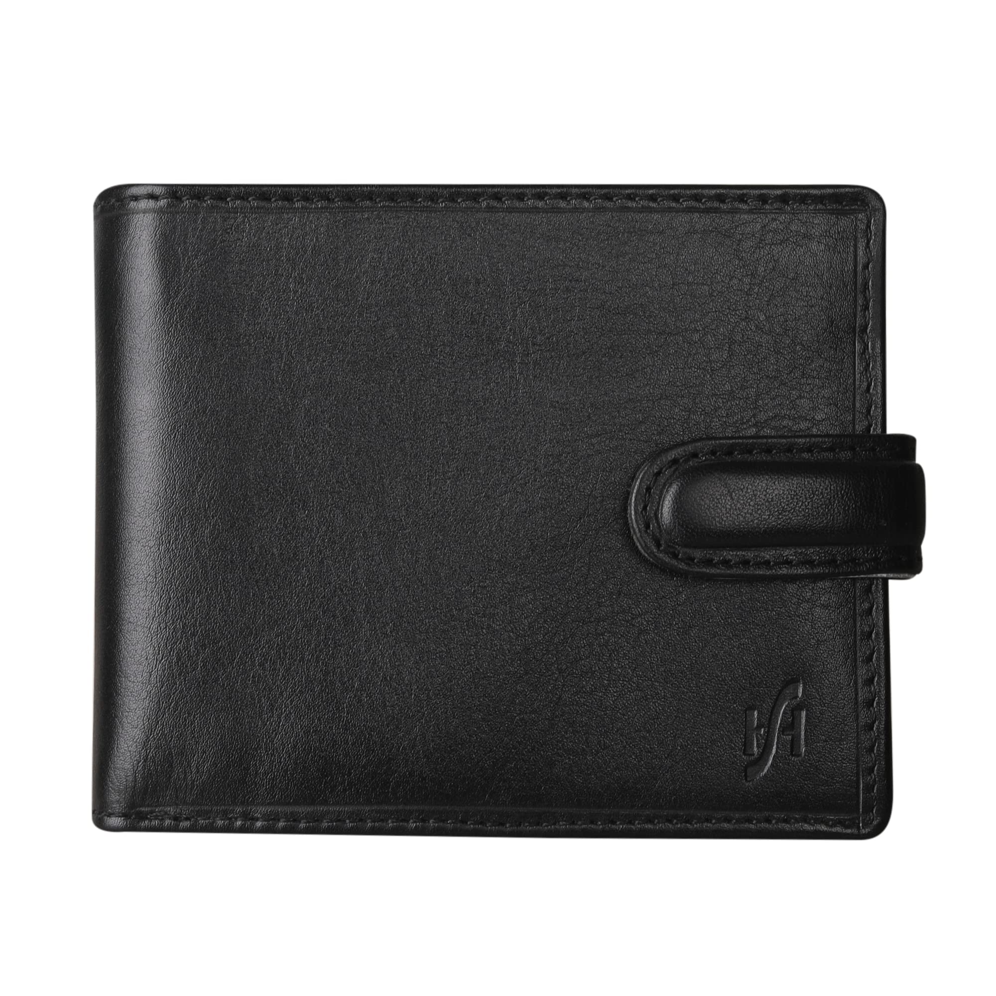 RAS WALLETS Men's Modern, Black, 12cm x 9.5cm