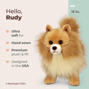 Bearington Rudy The Pomeranian Plush, 13 Inch Pomeranian Stuffed Animal